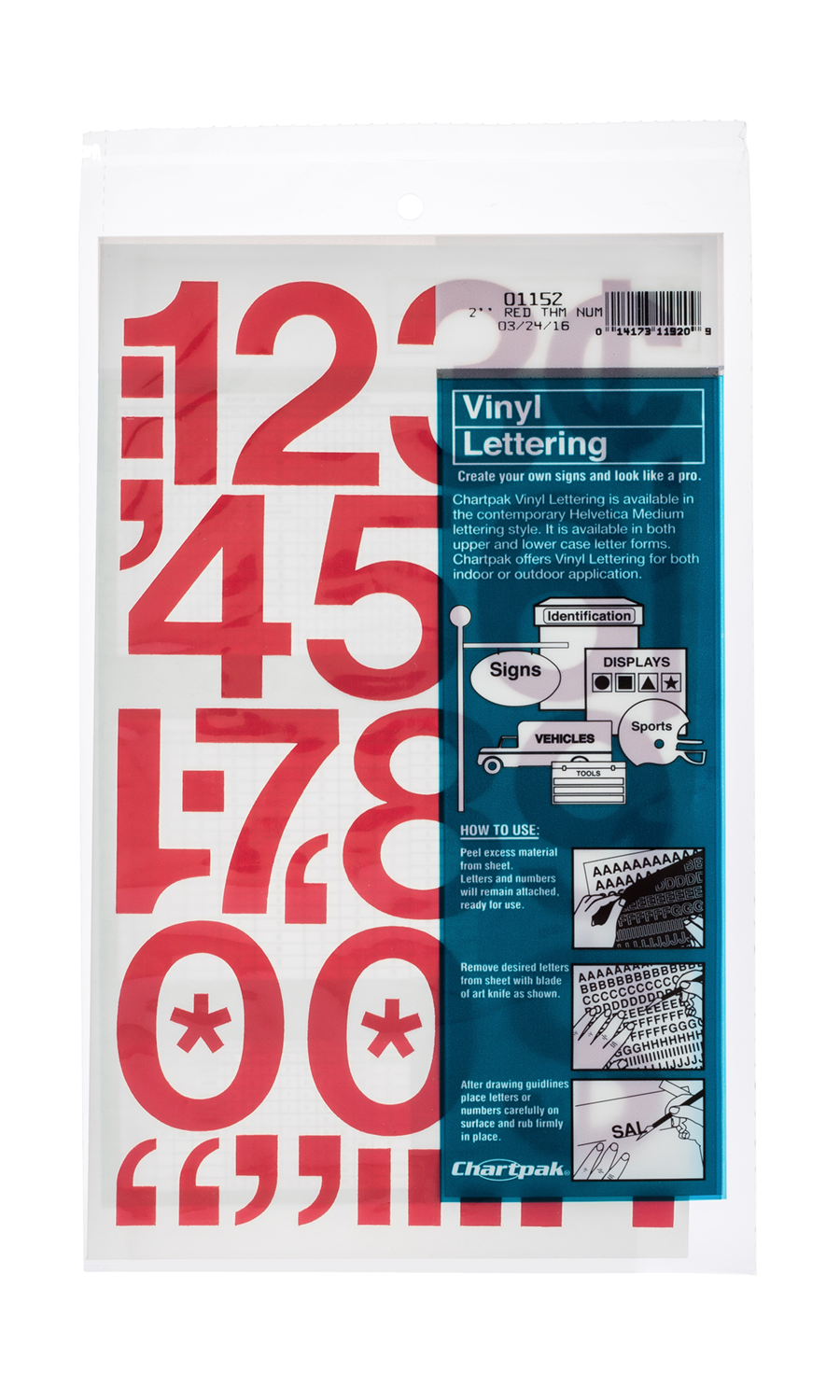 Chartpak 2" Red Vinyl Numbers – Chartpak Factory Store