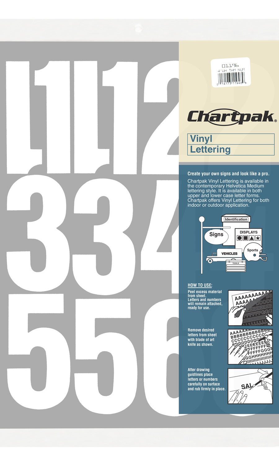 Chartpak 4" White Vinyl Numbers – Chartpak Factory Store