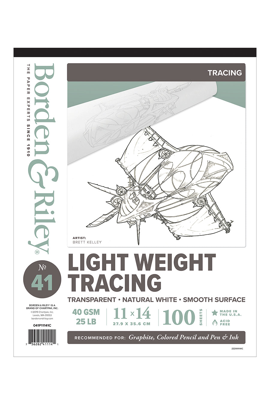 Borden & Riley 41 Tracing Pad, 25 lb./40 GSM paper, 100 Sheets ...