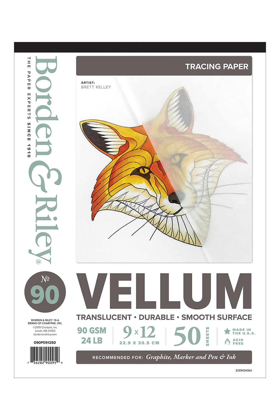 Borden & Riley® 90 Vellum Tracing Pads, 50 Sheets Per Pad – Chartpak ...