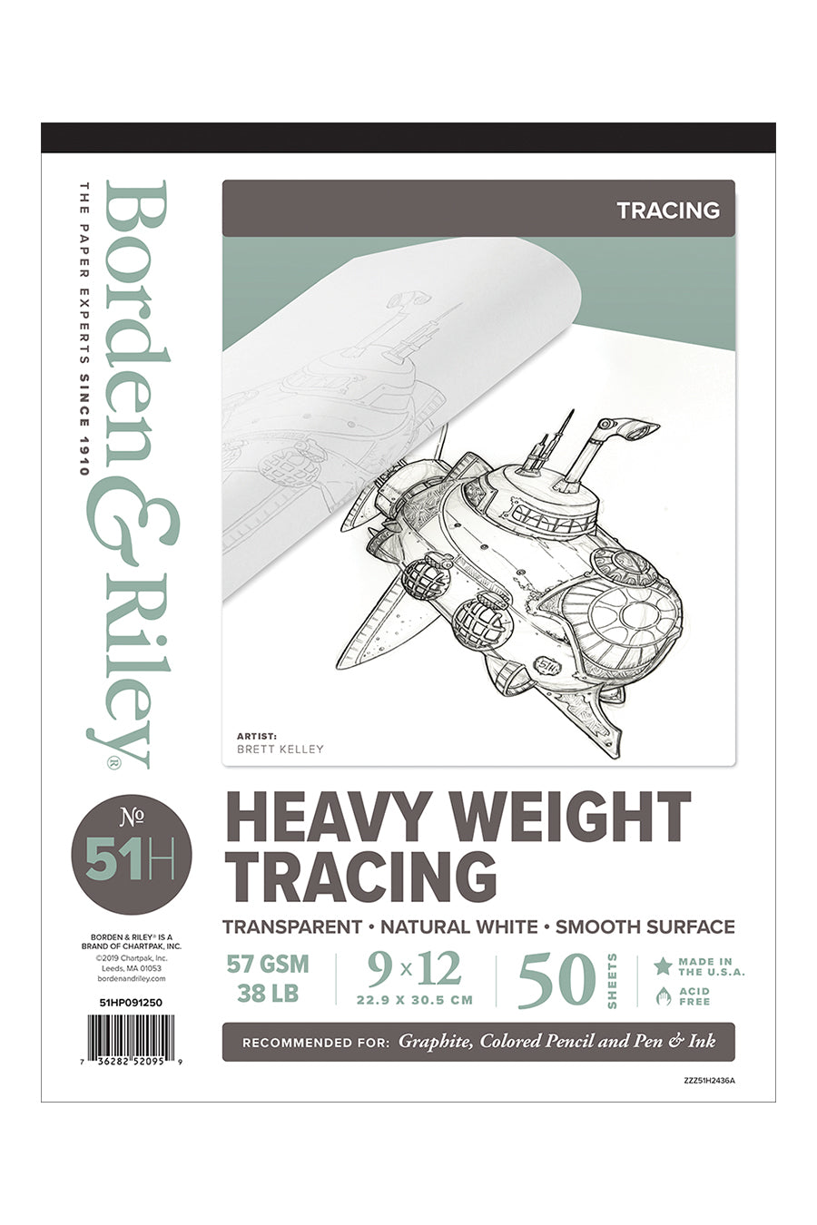 Borden & Riley® 51H Tracing Pad, 50 Sheets Per Pad – Chartpak Factory Store