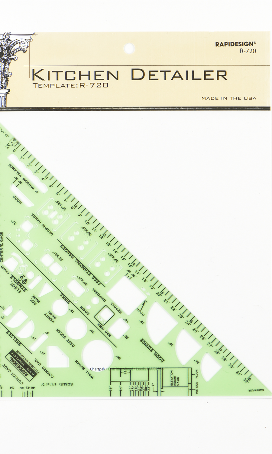 Rapidesign® Kitchen Detailer Template, 1/4" Scale – Chartpak Factory Store